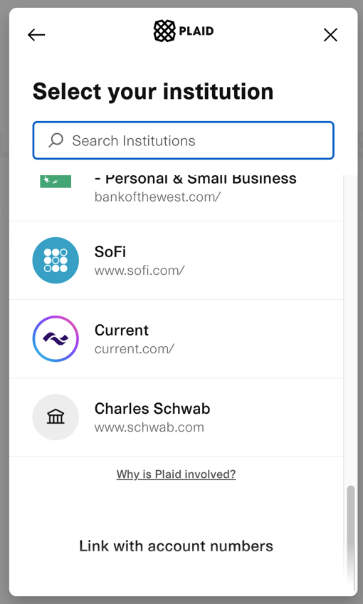 Connecting a Bank Account